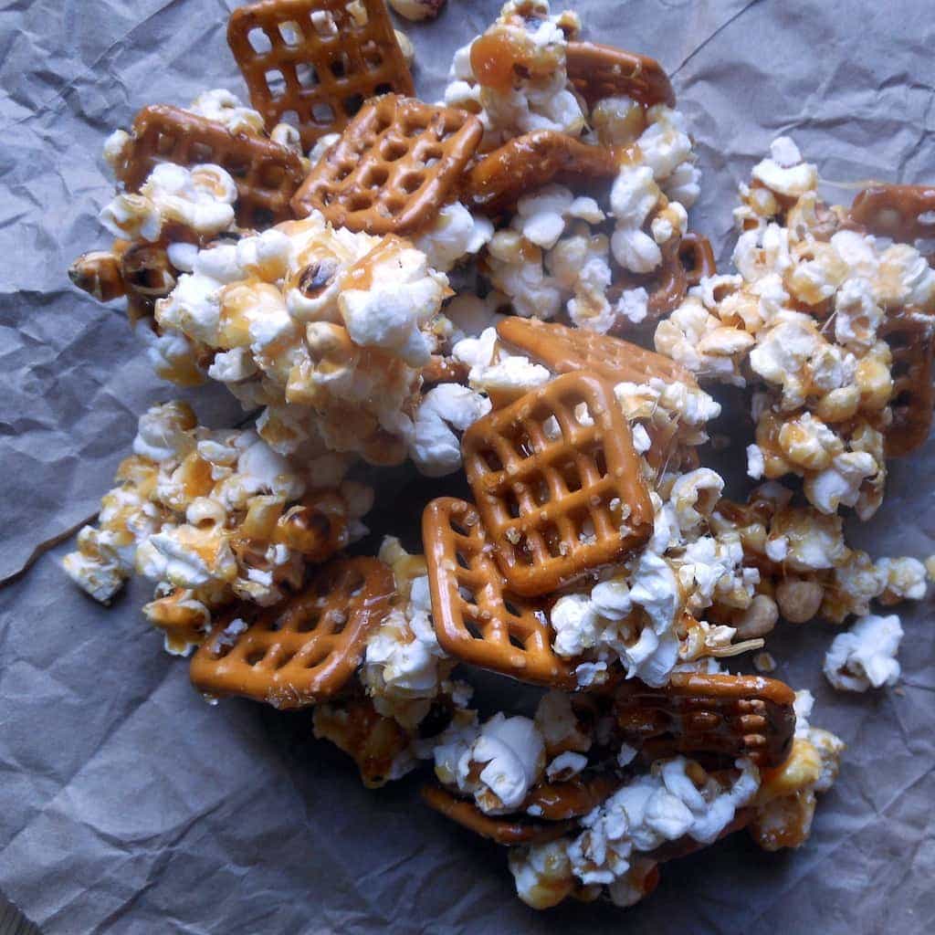 Caramel Popcorn Pretzel Snack - Sugar Dish Me