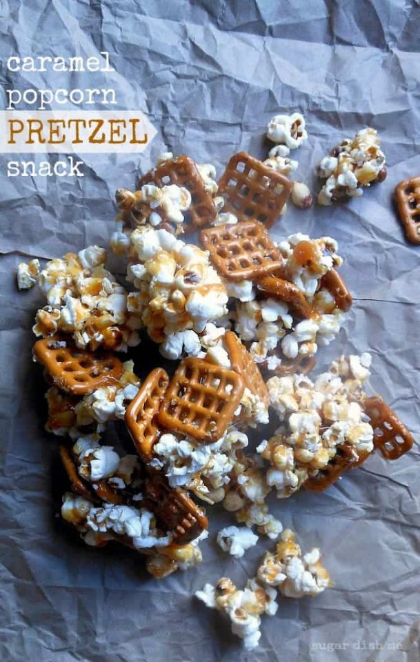 Caramel Popcorn Pretzel Snack - Sugar Dish Me