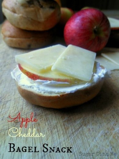 Apple Cheddar Bagel Snack - Sugar Dish Me
