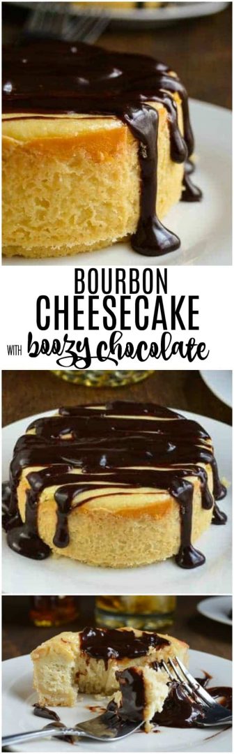 Bourbon Cheesecake with Boozy Chocolate for Two - Sugar Dish Me