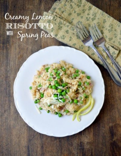 Creamy Lemon Risotto with Spring Peas - Sugar Dish Me