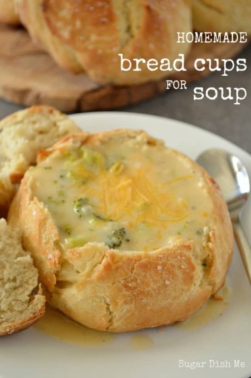 Homemade Bread Cups for Soup - Sugar Dish Me