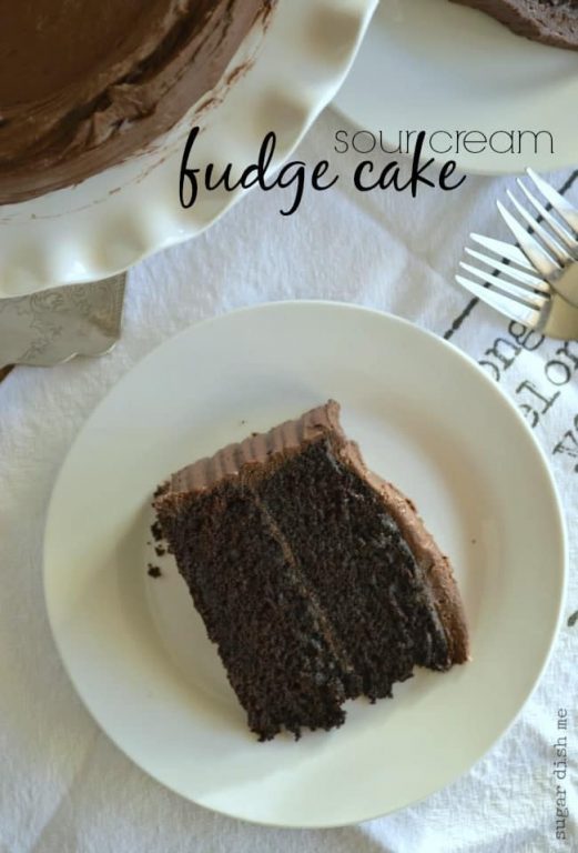 Sour Cream Fudge Cake - Sugar Dish Me